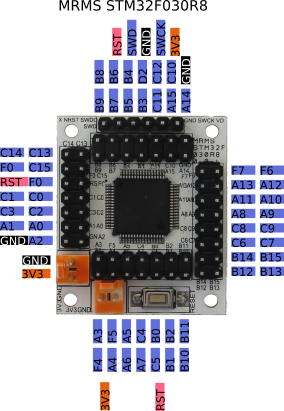 STM ARM M0 breakout, STM32F030R8 MCU.